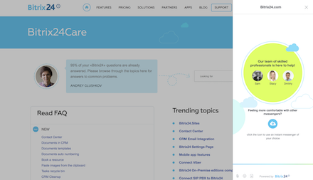 Bitrix24: Free chat box