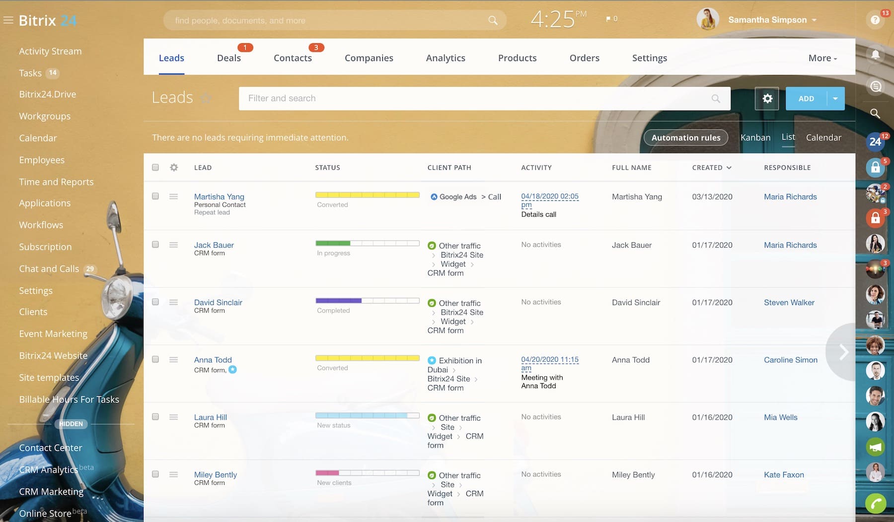 Call tracking in Bitrix24.CRM