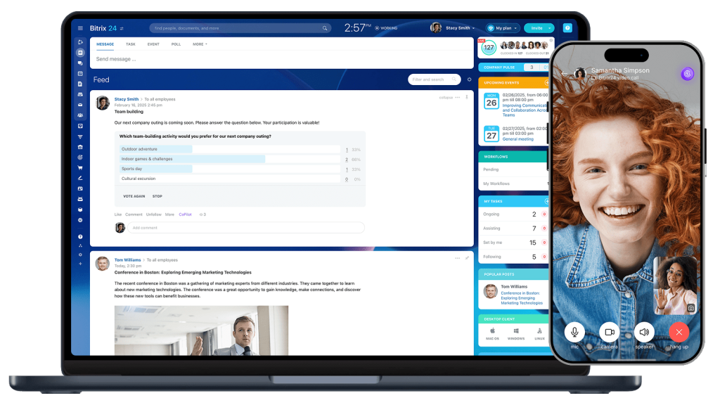 Bitrix24 - Free online workspace for your business: CRM, tasks, online meetings, and more.