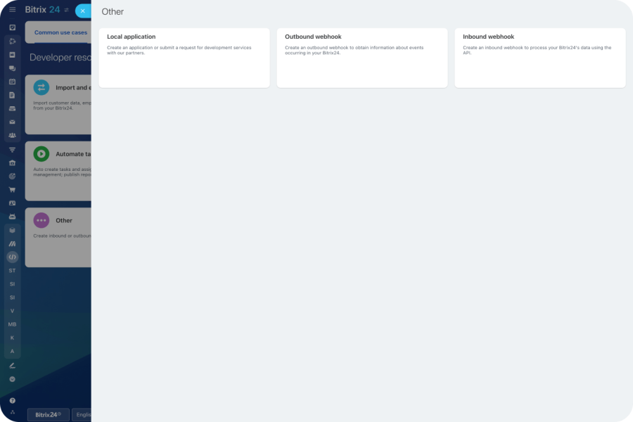 API and integrations in tasks from Bitrix24