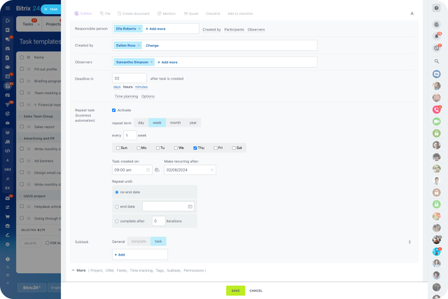 Free task automation tools from Bitrix24