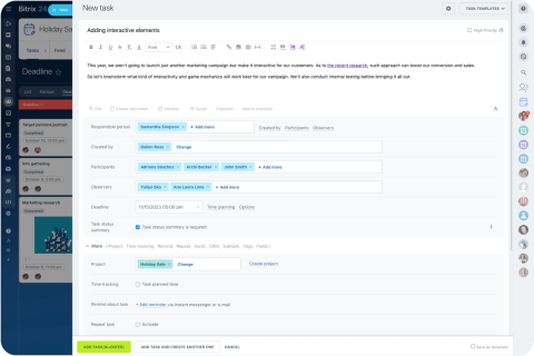 Free online project management tools from Bitrix24