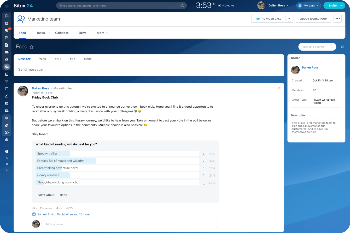 Free task manager + online project management tools from Bitrix24