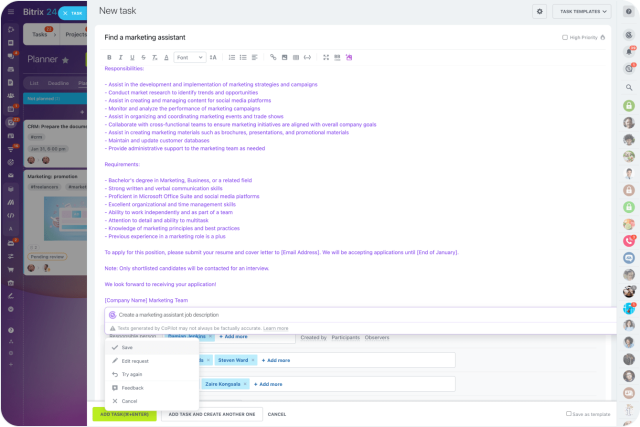 Free task management tools from Bitrix24