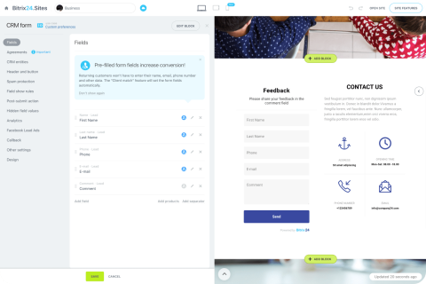 Free no-code landing page builder from Bitrix24