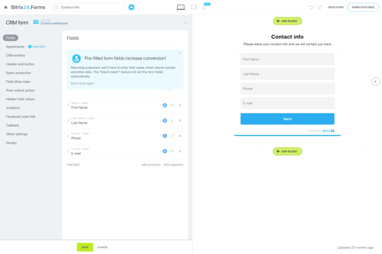All-in-one website builder with marketing tools from Bitrix24